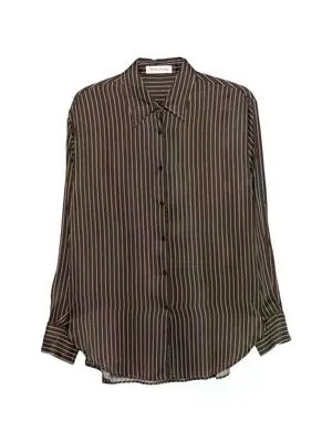 THE FRANKIE SHOP Peri Striped Shirt - Brown
