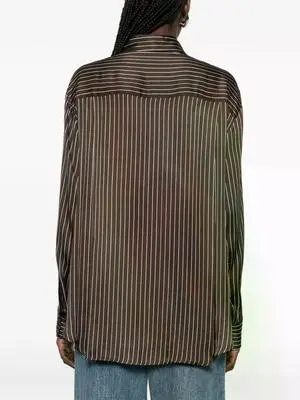 THE FRANKIE SHOP Peri Striped Shirt - Brown