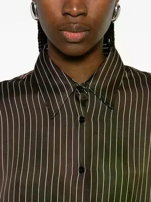 THE FRANKIE SHOP Peri Striped Shirt - Brown