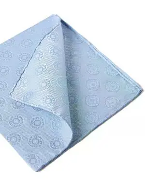 Brunello Cucinelli Medallion Silk Pocket Square Scarf