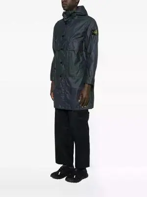 Stone Island Button-fastening Hooded Coat