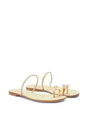Casadei Glitter-embellished Flat Sandals