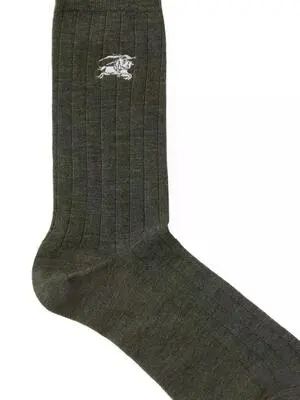 Burberry Embroidered Logo Socks - Green