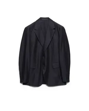 Prada Single-breasted Cotton And Silk Jacket - Blue