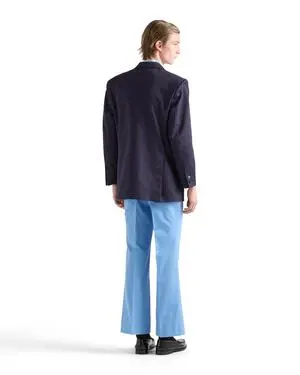 Prada Poplin Trumpet Flare Pants - Light Blue