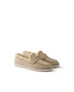 Prada Suede Loafers - Neutral