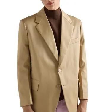 Prada Single-breasted Cotton Jacket - Neutral