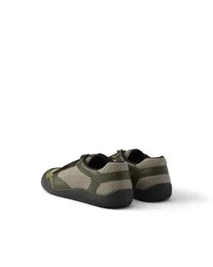 Prada Speedrock Leather And Mesh Fabric Sneakers - Green