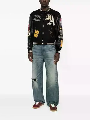 Amiri Appliqué Letter Bomber Jacket - Black
