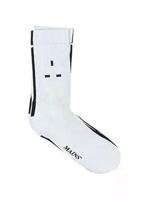 MAINS Logo Ankle Socks - White