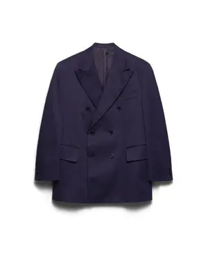 Prada Double-breasted Cotton Jacket - Blue