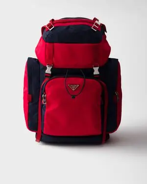 Prada Re-nylon Backpack - Baltic Blue/red