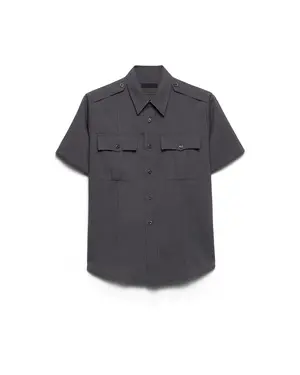Prada Short-sleeved Technical Fabric Shirt Grey
