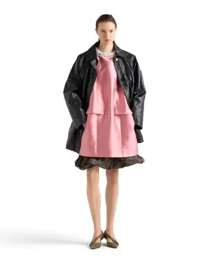Prada Embroidered Double Shantung Dress - Pink