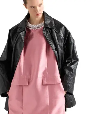 Prada Embroidered Double Shantung Dress - Pink