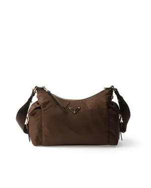 Prada Large Re-nylon And Leather Bag - Brown