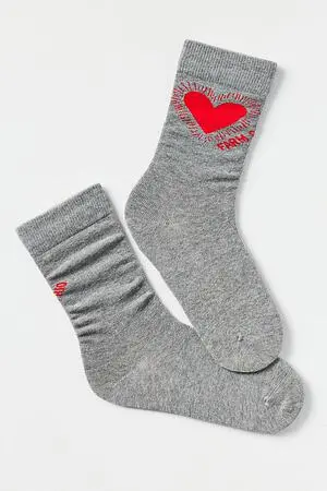 Farm Rio Knit Icon Crew Socks - Grey