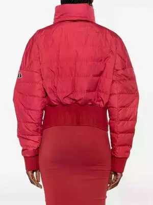 MONCLER + RICK OWENS Quilted Funnel Neck Cropped Jacket - Red