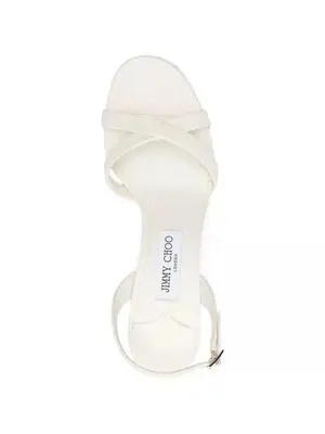 JIMMY CHOO Criss-cross Strap Sandals - White