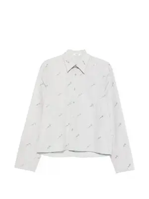 RIER Floral-embroidered Button-fastening Shirt