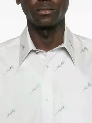 RIER Floral-embroidered Button-fastening Shirt
