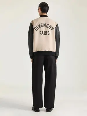 Givenchy Mixed Material Blouson With Embroidery