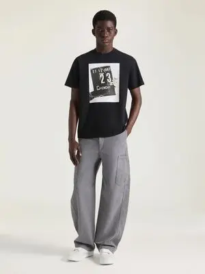 Givenchy Couture Seam Cargo Trousers In Herringbone Denim