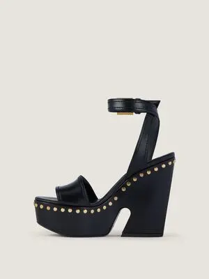 Givenchy Clog Platform Sandals With Studs - Black