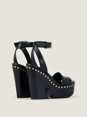 Givenchy Clog Platform Sandals With Studs - Black
