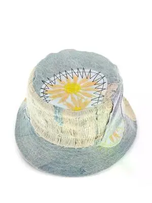 WHO DECIDES WAR Floral-embroidered Bucket Hat