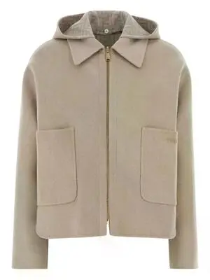 Fendi Zip-up Hooded Jacket - Neutrals