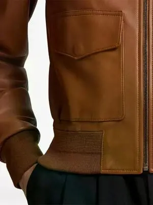 Ralph Lauren Sullivan Leather Bomber Jacket - Brown