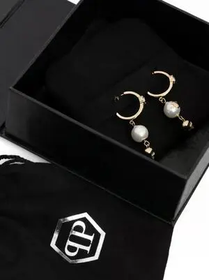 Philipp Plein Skull-charm Hoop Earrings