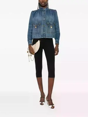 Chloé High-neck Gathered Jacket - Blue