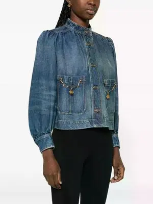 Chloé High-neck Gathered Jacket - Blue