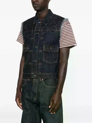 Kenzo Sleeveless Gilet With Frayed Edges