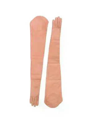 MAISON MARGIELA Stamped Leather Long Gloves - Pink