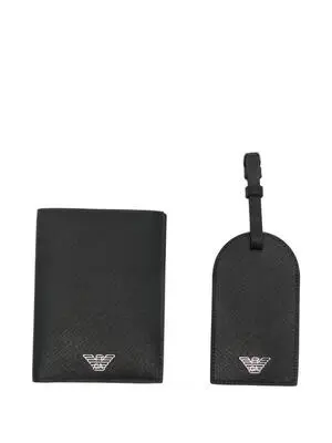 Emporio Armani Logo-detail Passport Holder - Black