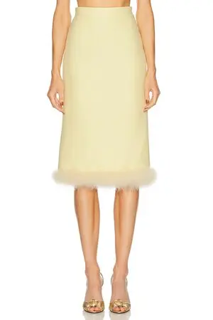 Valentino Garavani Feather-trim Twill Skirt