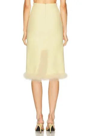 Valentino Garavani Feather-trim Twill Skirt