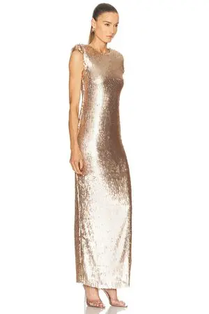 SEV V-back Sculpted Sequin Dress