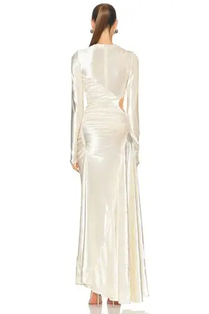 Rabanne Velvet Long Sleeve Gown