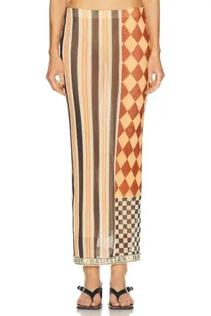 JEAN PAUL GAULTIER Mesh Patchwork Long Skirt