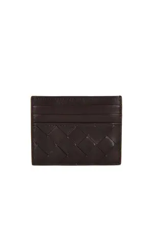 Bottega Veneta Credit Card Case In Brown - Nocciola & Dark Barolo