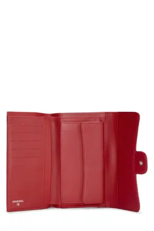 Chanel Caviar Classic Long Flap Wallet - Red