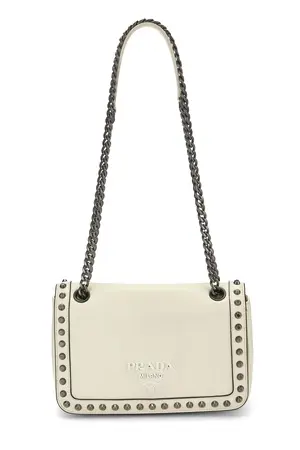 Prada Calfskin Leather Studded Crossbody