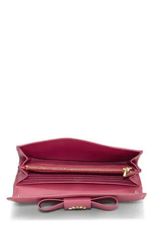 Prada Saffiano Bow Continental Wallet