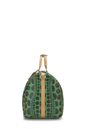 LOUIS VUITTON Yayoi Kusama X Infinity Dots Keepall Bandouliere 55 - Green