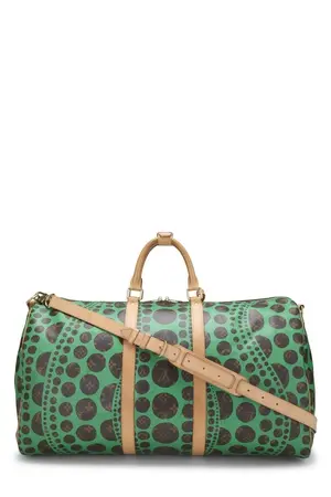 LOUIS VUITTON Yayoi Kusama X Infinity Dots Keepall Bandouliere 55 - Green