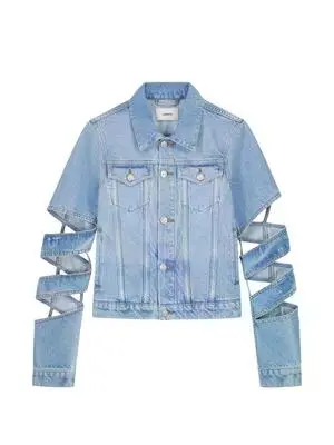 Coperni Spiral Denim Jacket - Blue